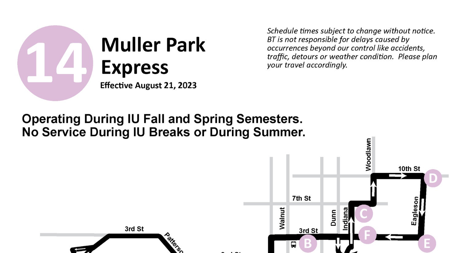 14 Muller Park Express – Bloomington Transit